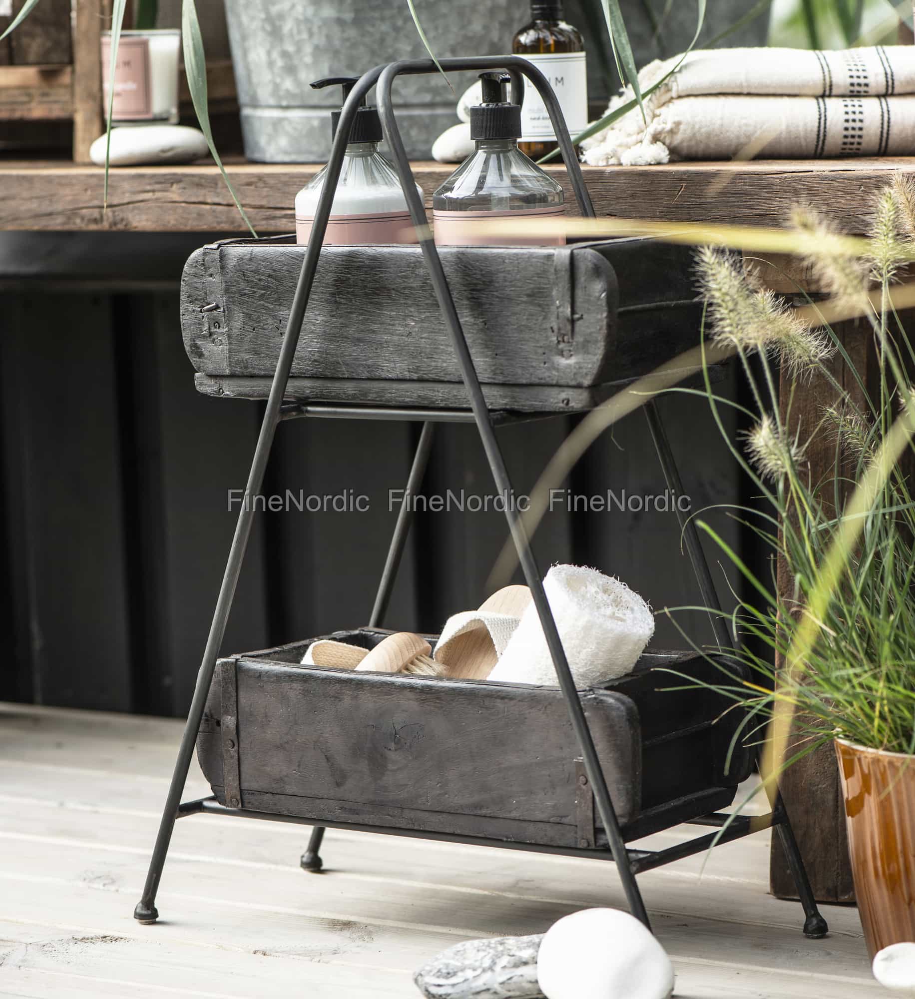 Ib Laursen Table Stander for 2 Brick Moulds Brooklyn Black