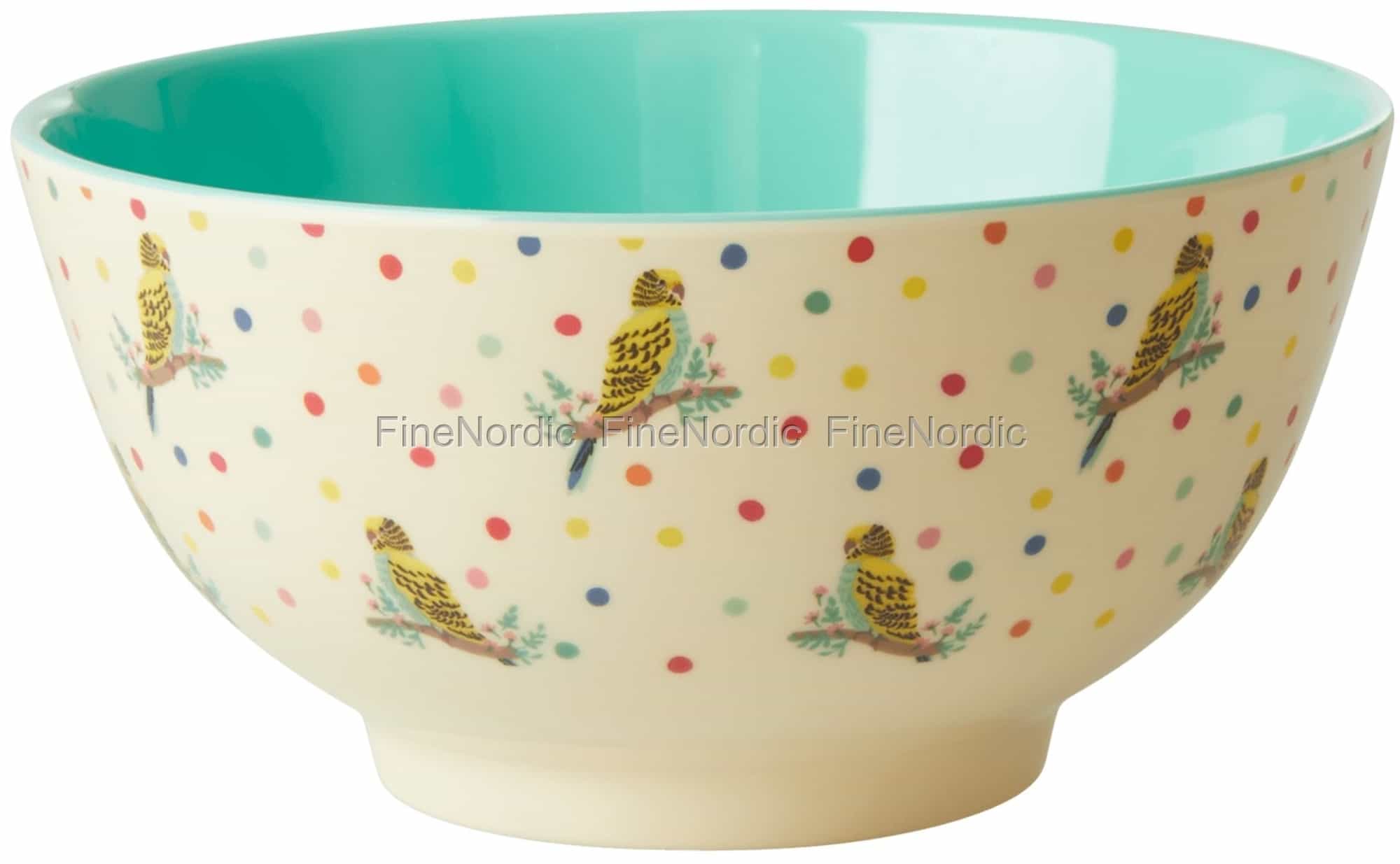 Rice Melamine Bowl - Budgie - Two Tone - Cream - Medium