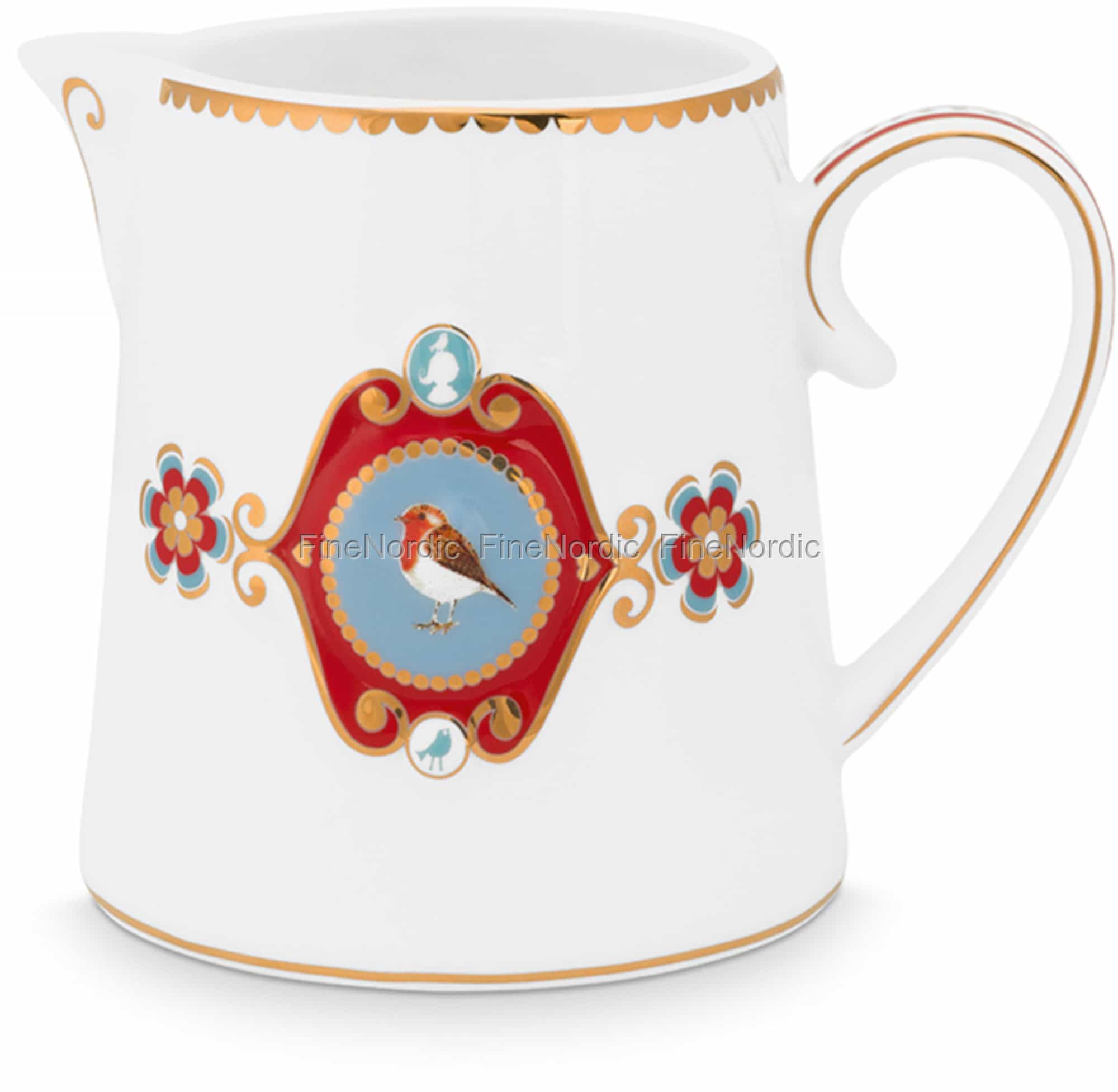 Pip Studio Jug Small Love Birds Medallion White 270 ml