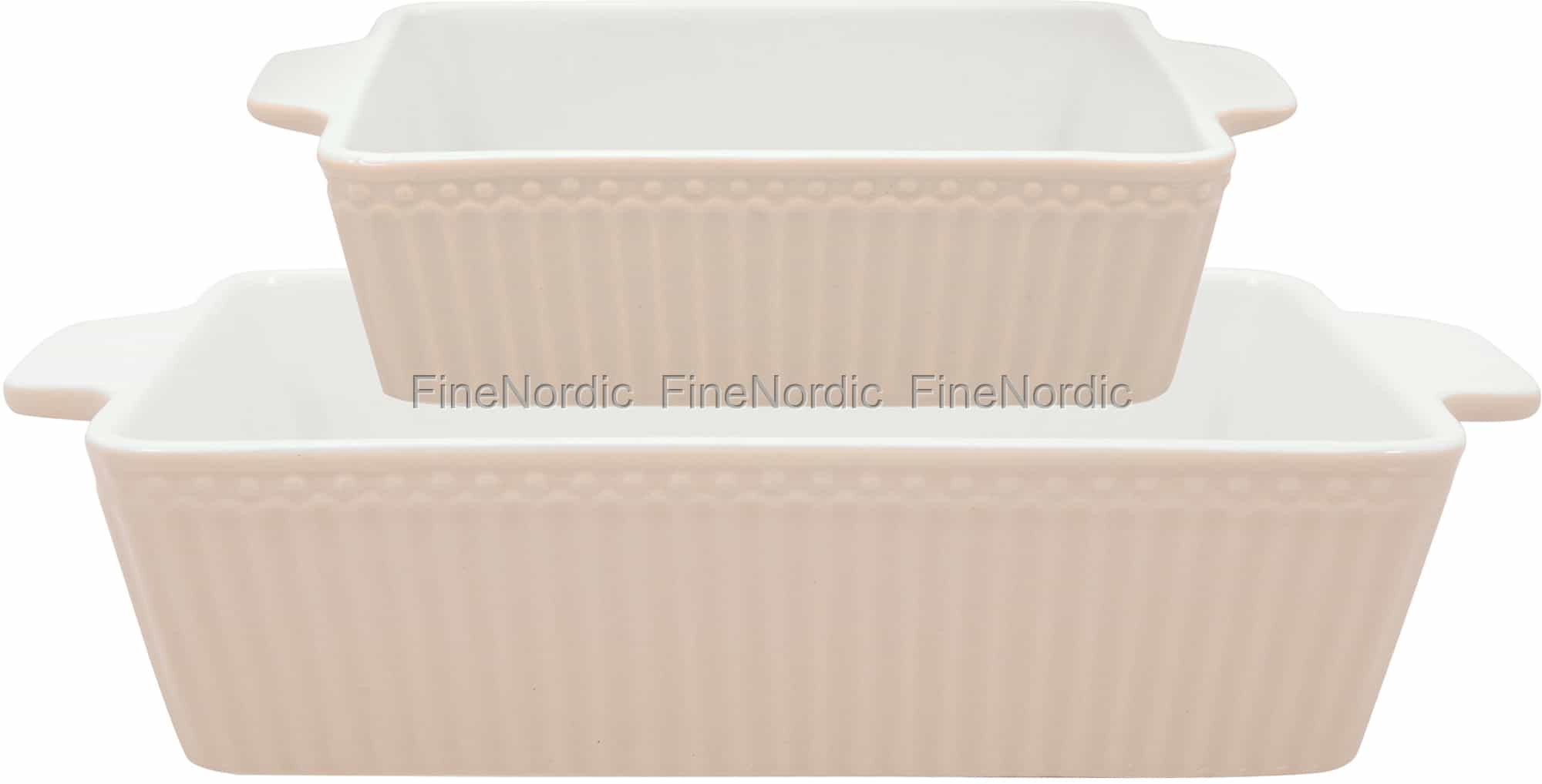 GreenGate Oven Dishes Alice Creamy Fudge Rectangular Set of 2 Small