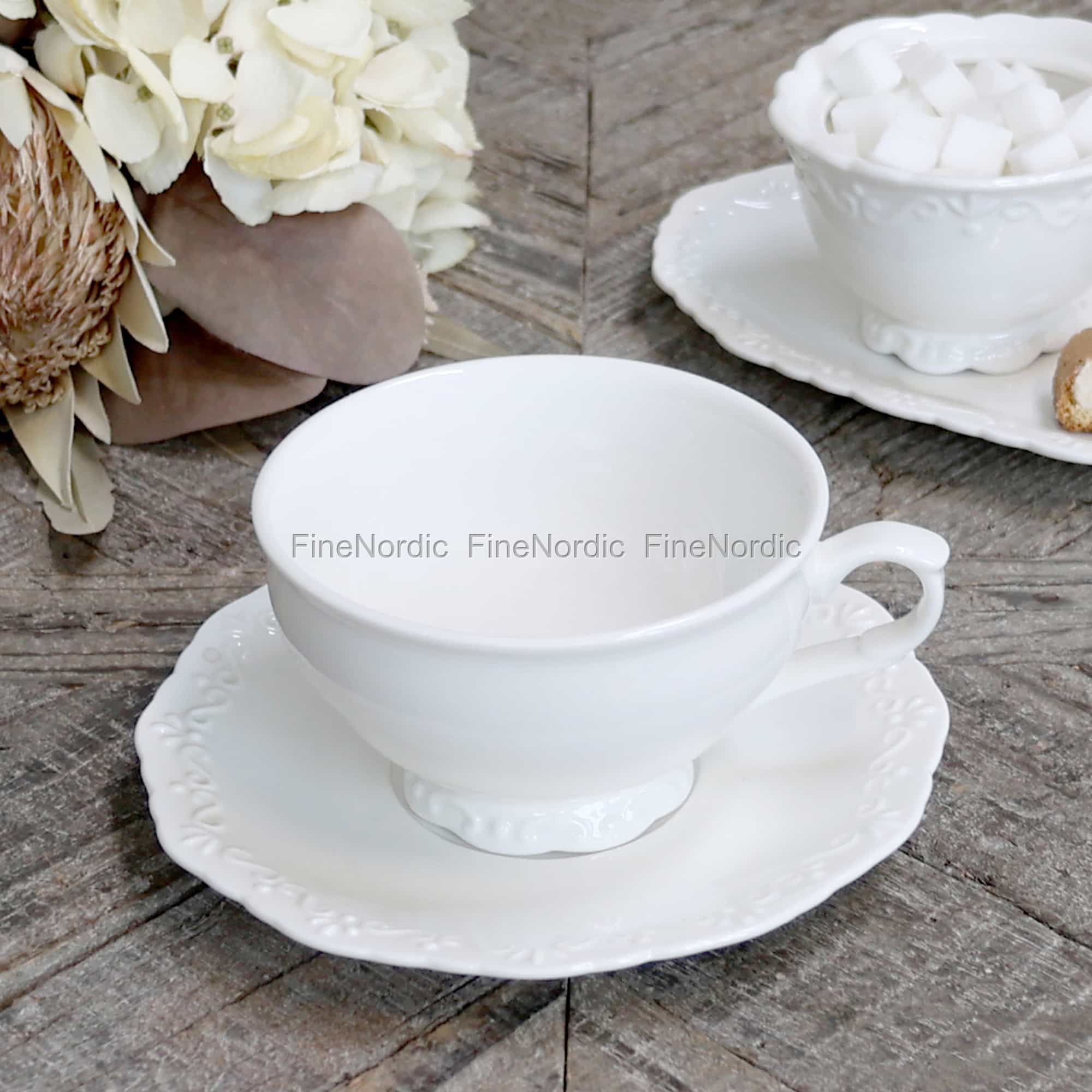 Chic Antique Teacup with Saucer - Provence