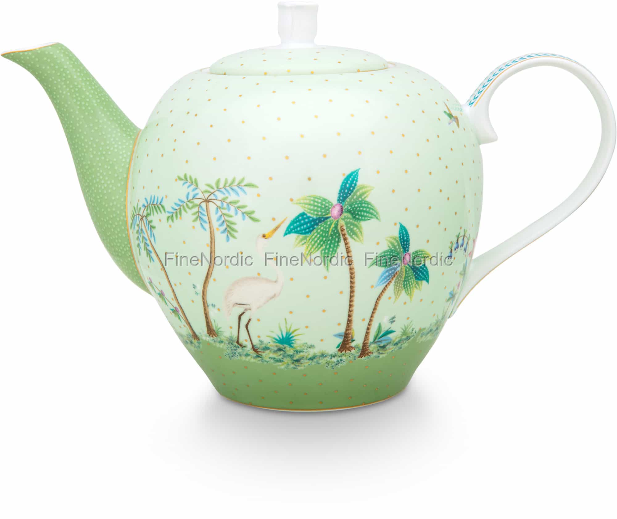 Pip Studio Teapot Large Jolie Gold Dots Green