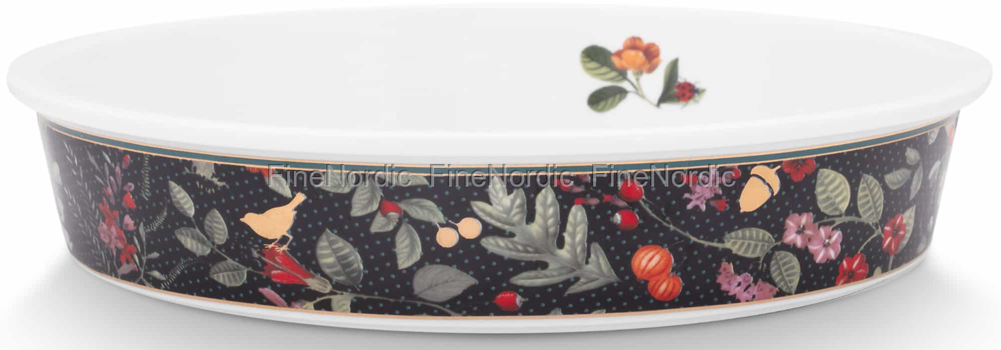 Pip Studio Baking Dish Round Winter Wonderland Overall Dark Blue 25.5 x ...