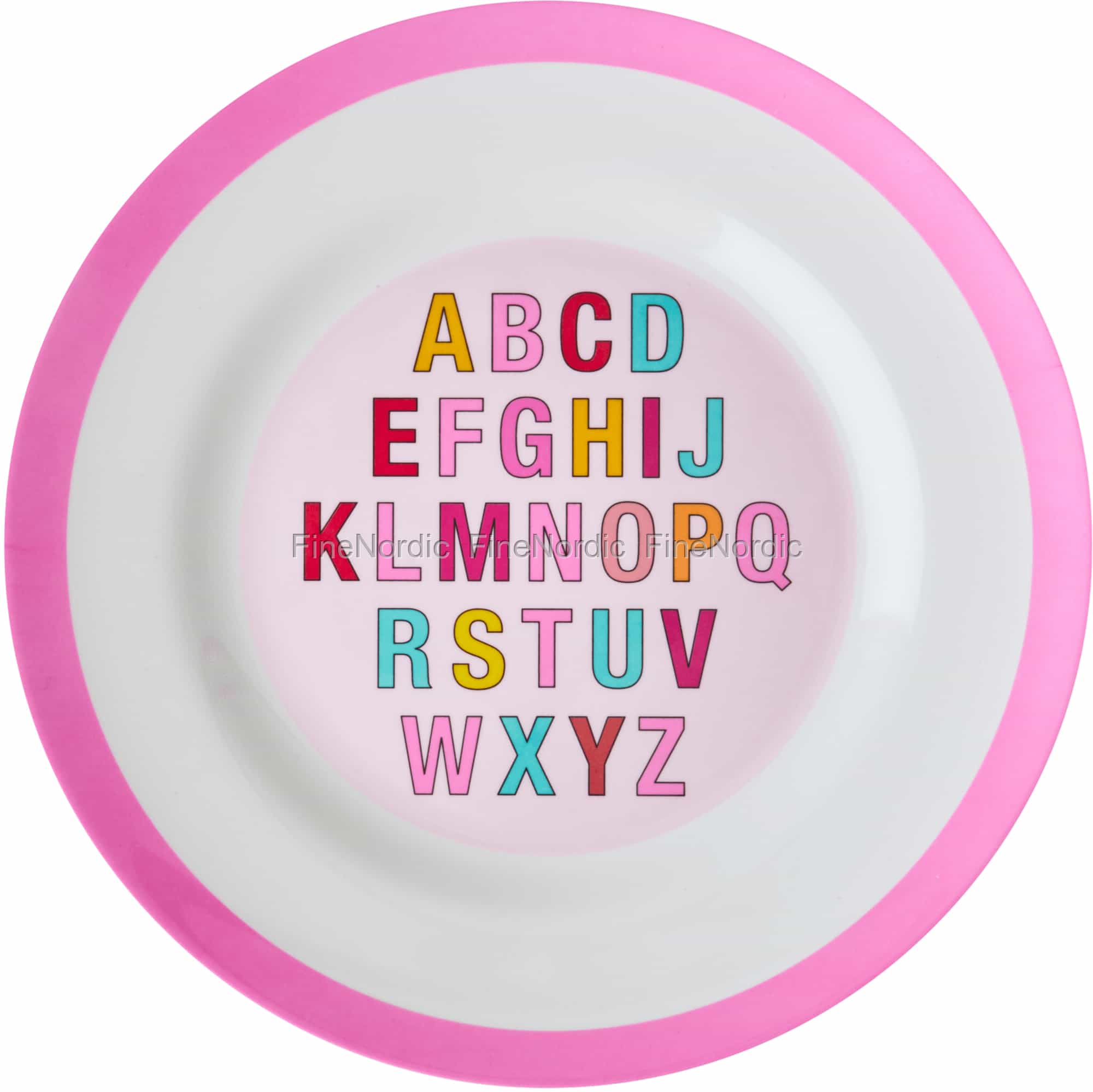 Rice Melamine Dinner Plate - Alphabet Pink
