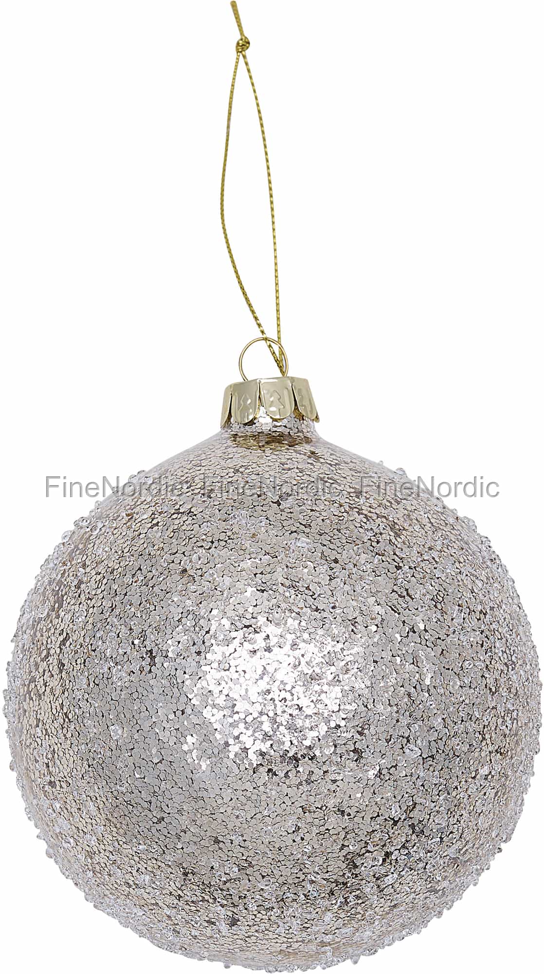 GreenGate Christmas Ball Glass Decorated Gold Large