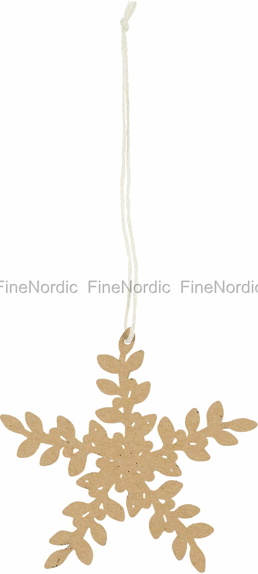 Ib Laursen Paper Cut Snow Crystal with Leaves Brown