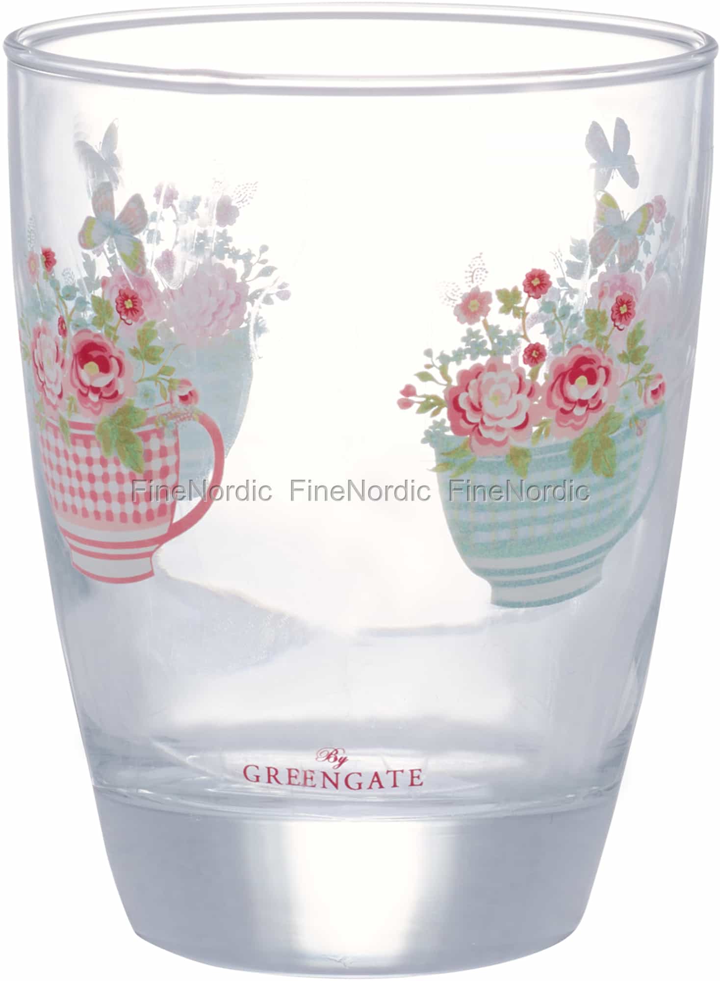 GreenGate Water Glass Alma Flowers White