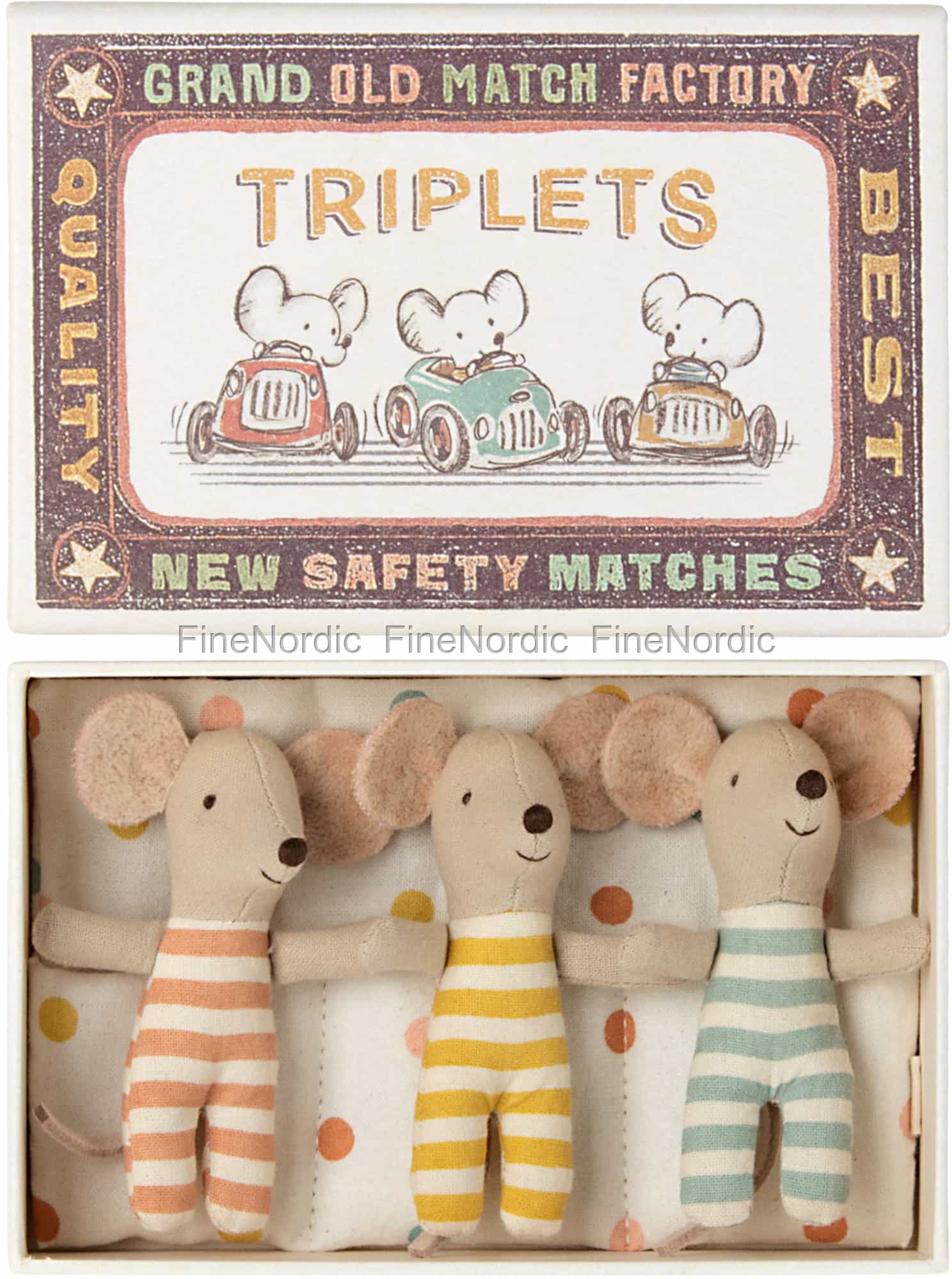Maileg Triplets Baby Mice in Matchbox