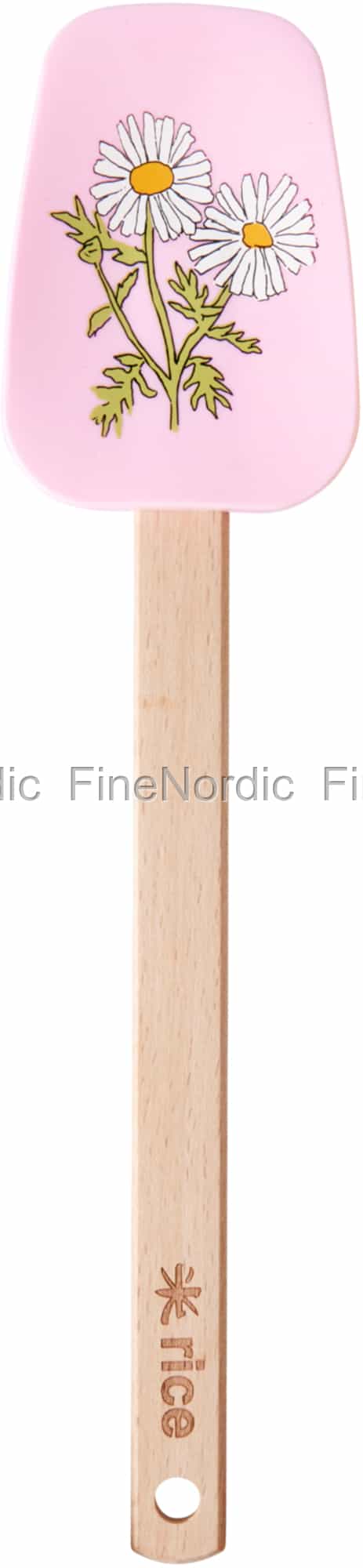 Rice Silicone Scraper - Pink with Flower