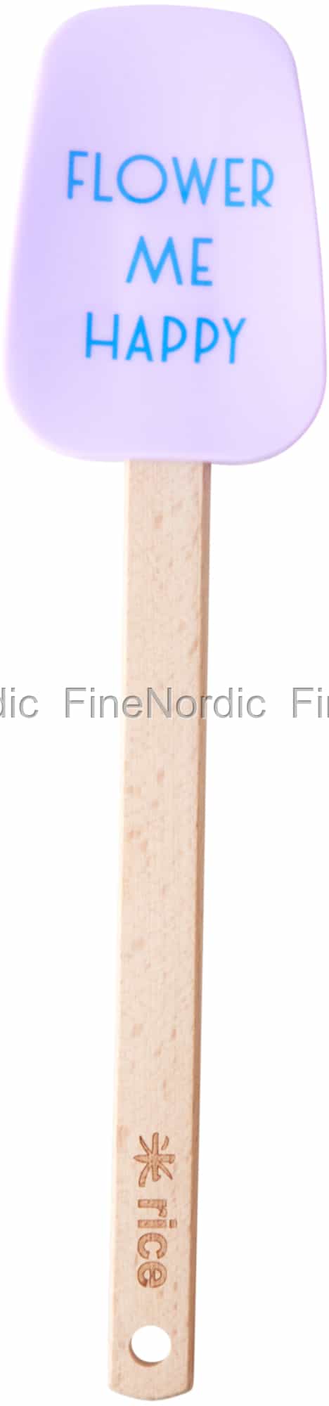 Rice Silicone Scraper - Lavender with Flower Me Happy Text