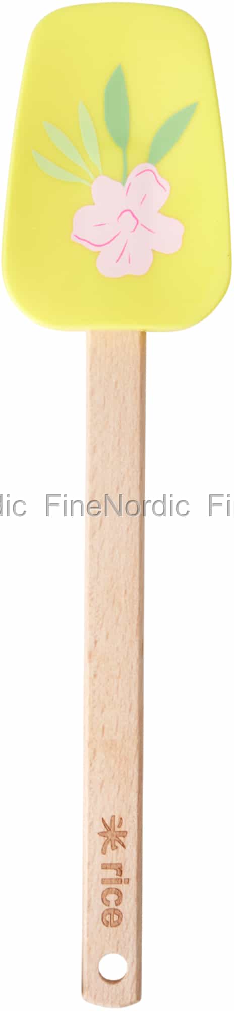 Rice Silicone Scraper - Yellow with Flower