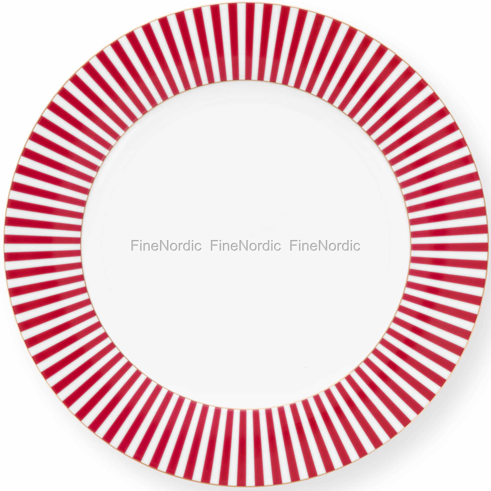 Pip Studio Dinner Plate Royal Stripes Dark Pink 26.5 cm