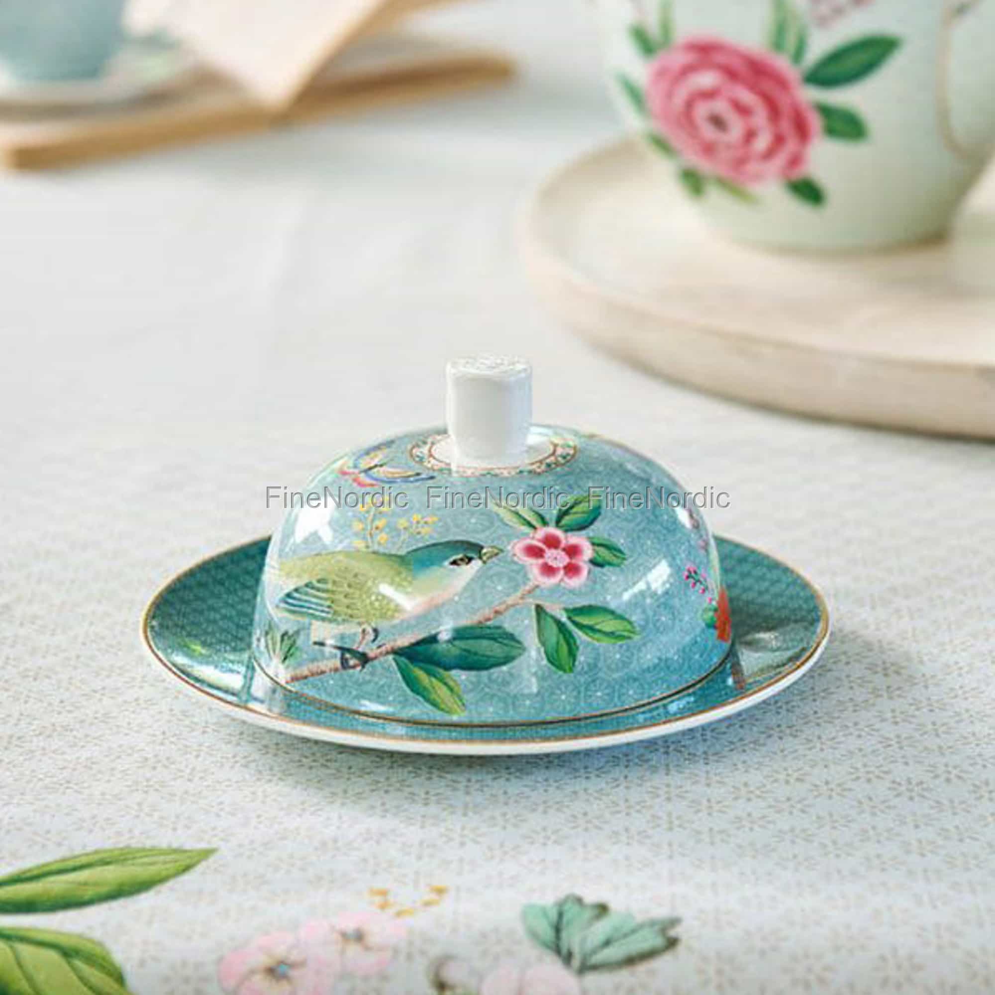 Pip Studio Butter Dish Round Blushing Birds Blue