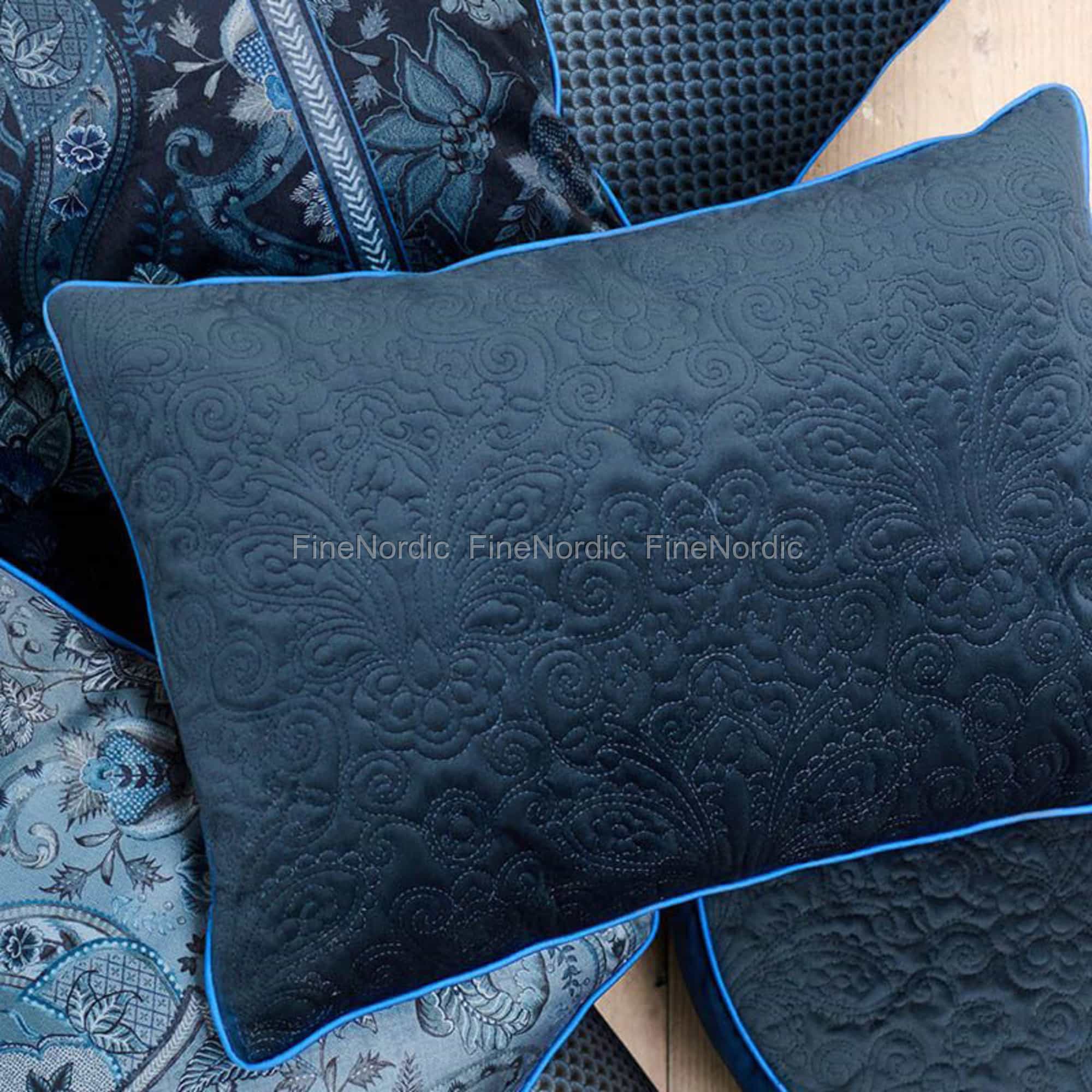 Pip Studio Cushion Quiltey Days Dark Blue Filling included 50 x 35 cm