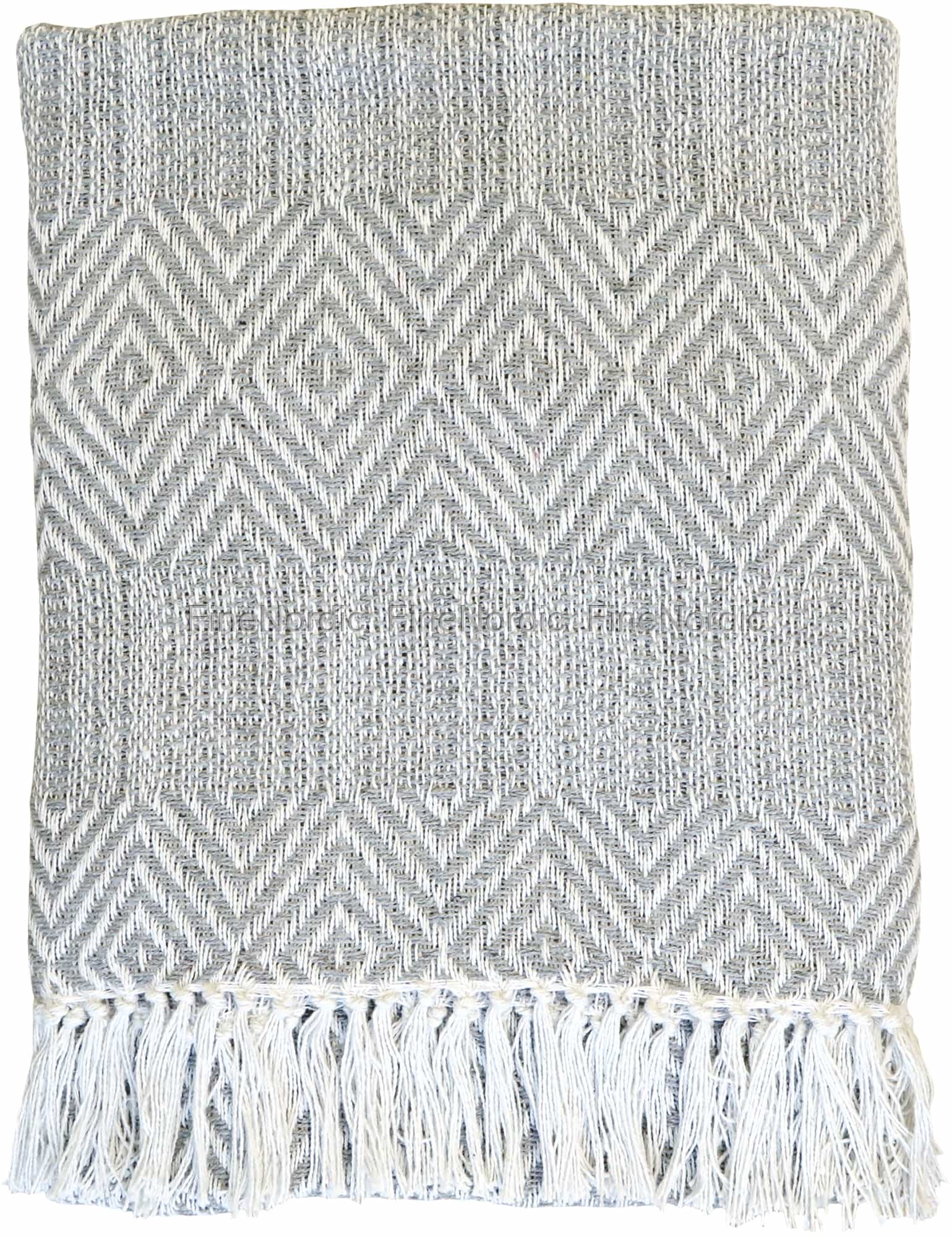 Chic Antique Throw of Surplus Yarn with Pattern Grey 130 x 170 cm