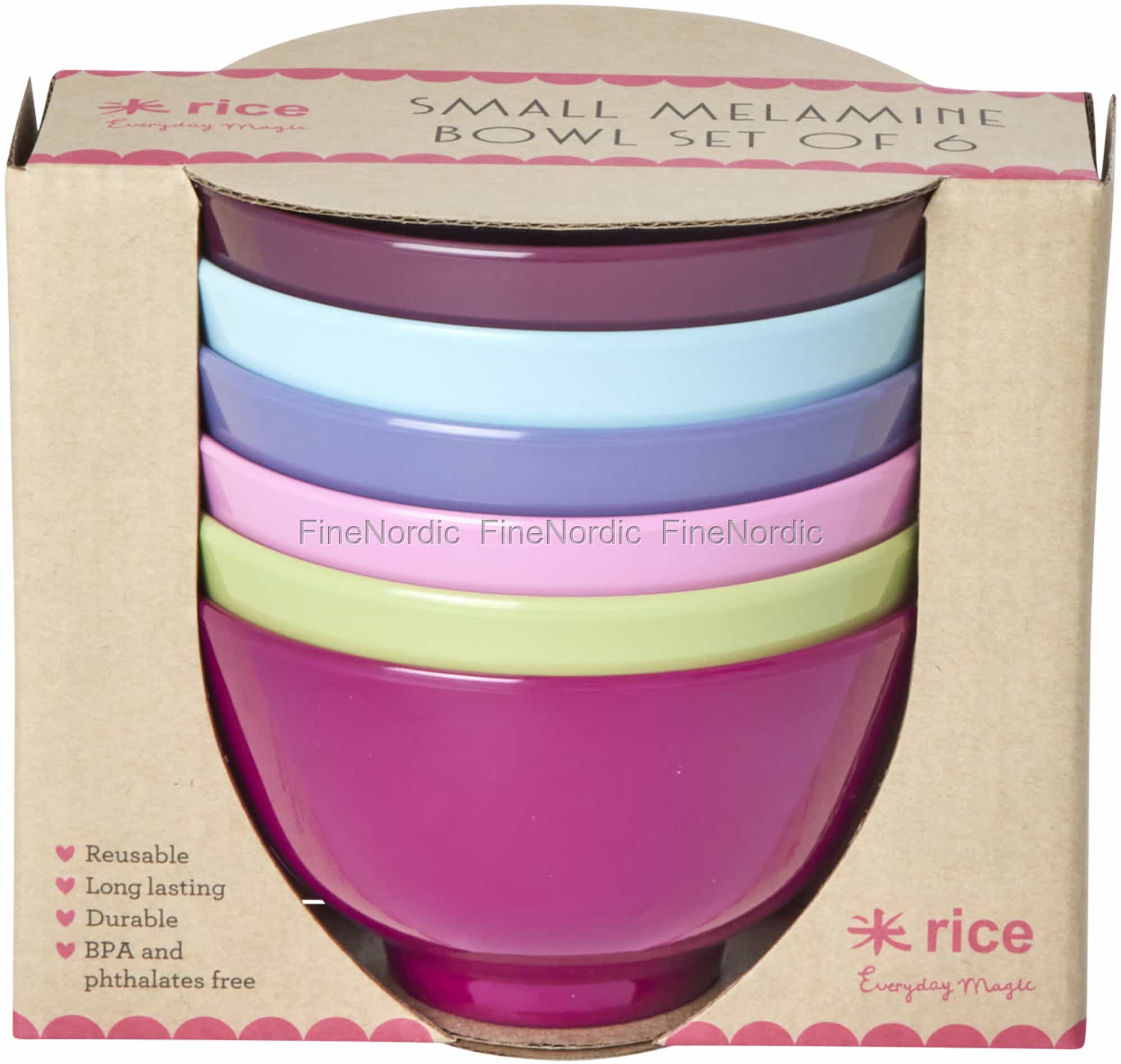 Rice Melamine Bowls - AW23 Colors - Small - Set of 6 in Giftbox