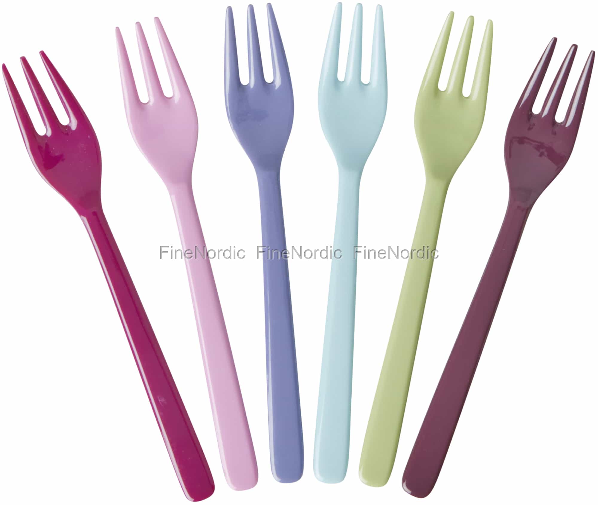 Rice Melamine Cake Forks - AW23 Colors - Set of 6