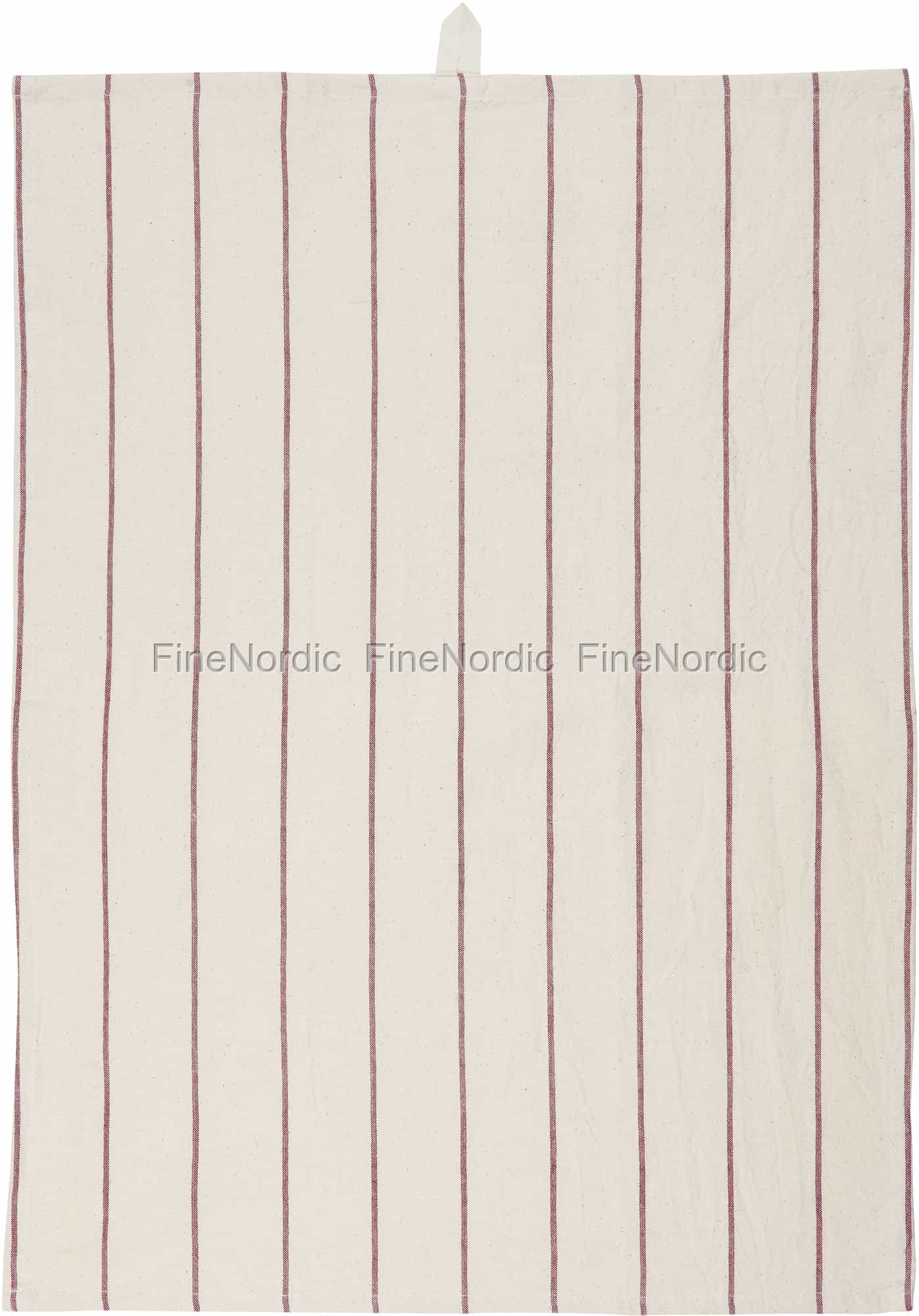 Ib Laursen Tea Towel Lea Natural with Red Thin Stripes