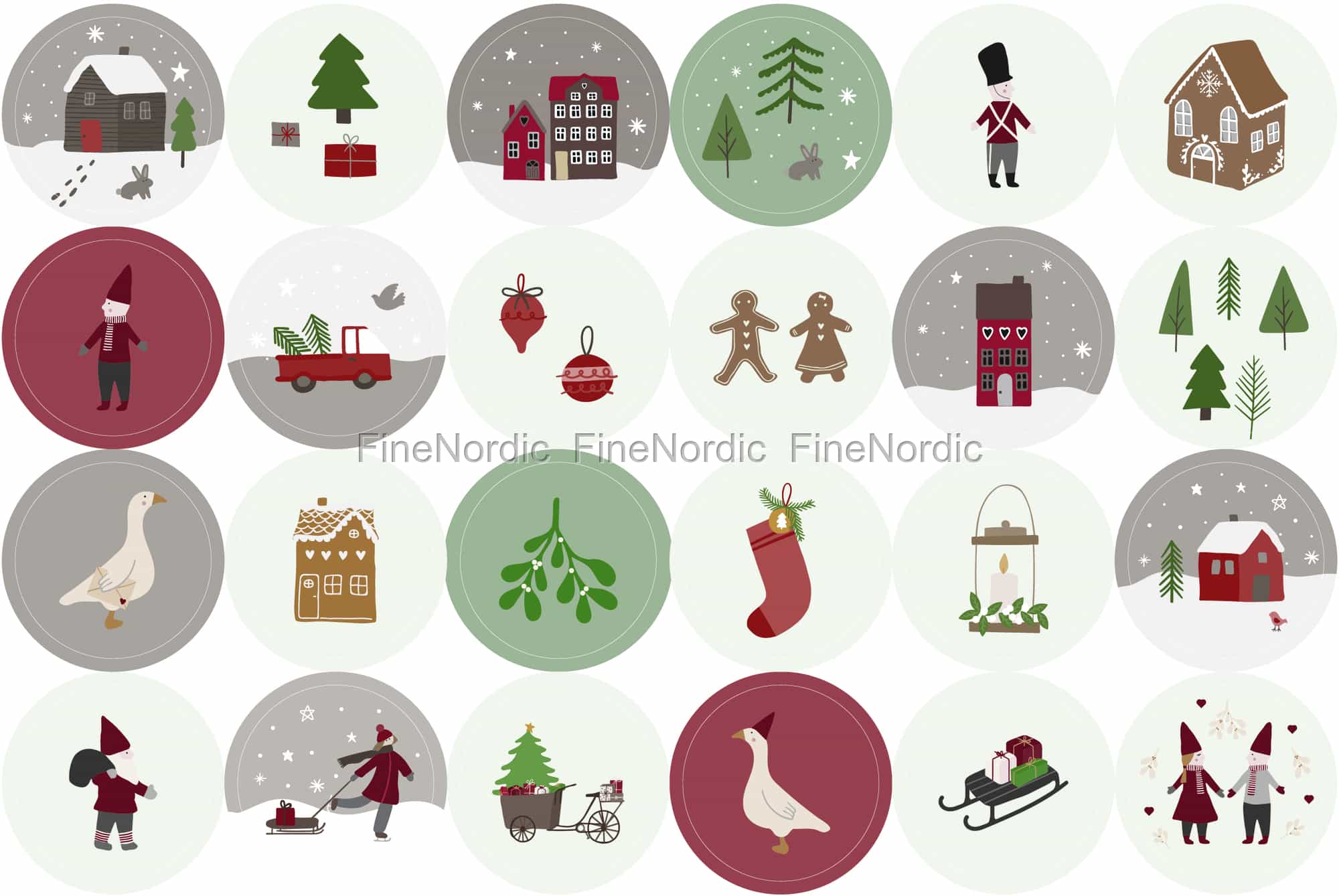 Ib Laursen Sheet with 24 Christmas Stickers