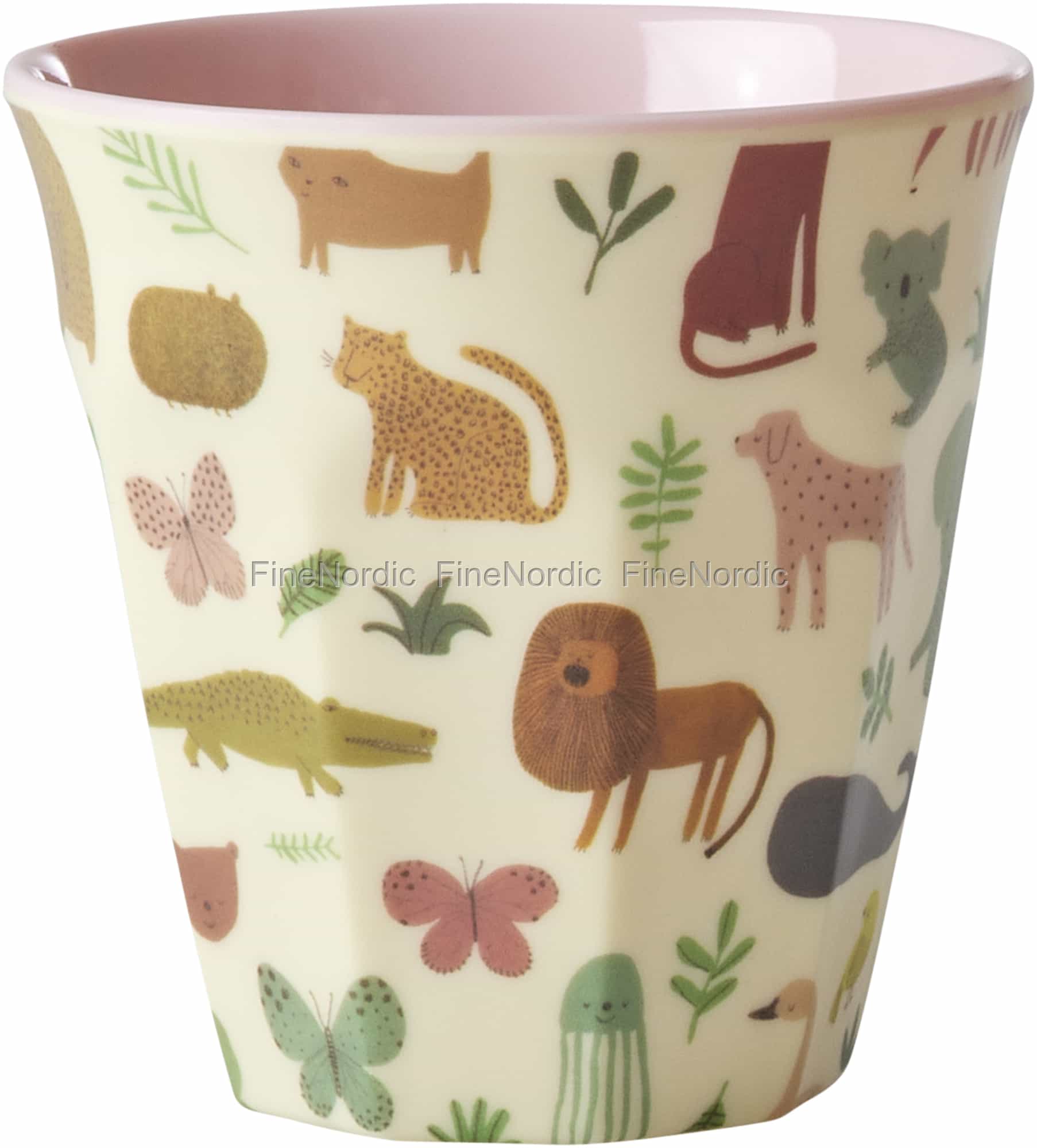 Rice Melamine Kids Cup - Sweet Jungle - Pink - Small