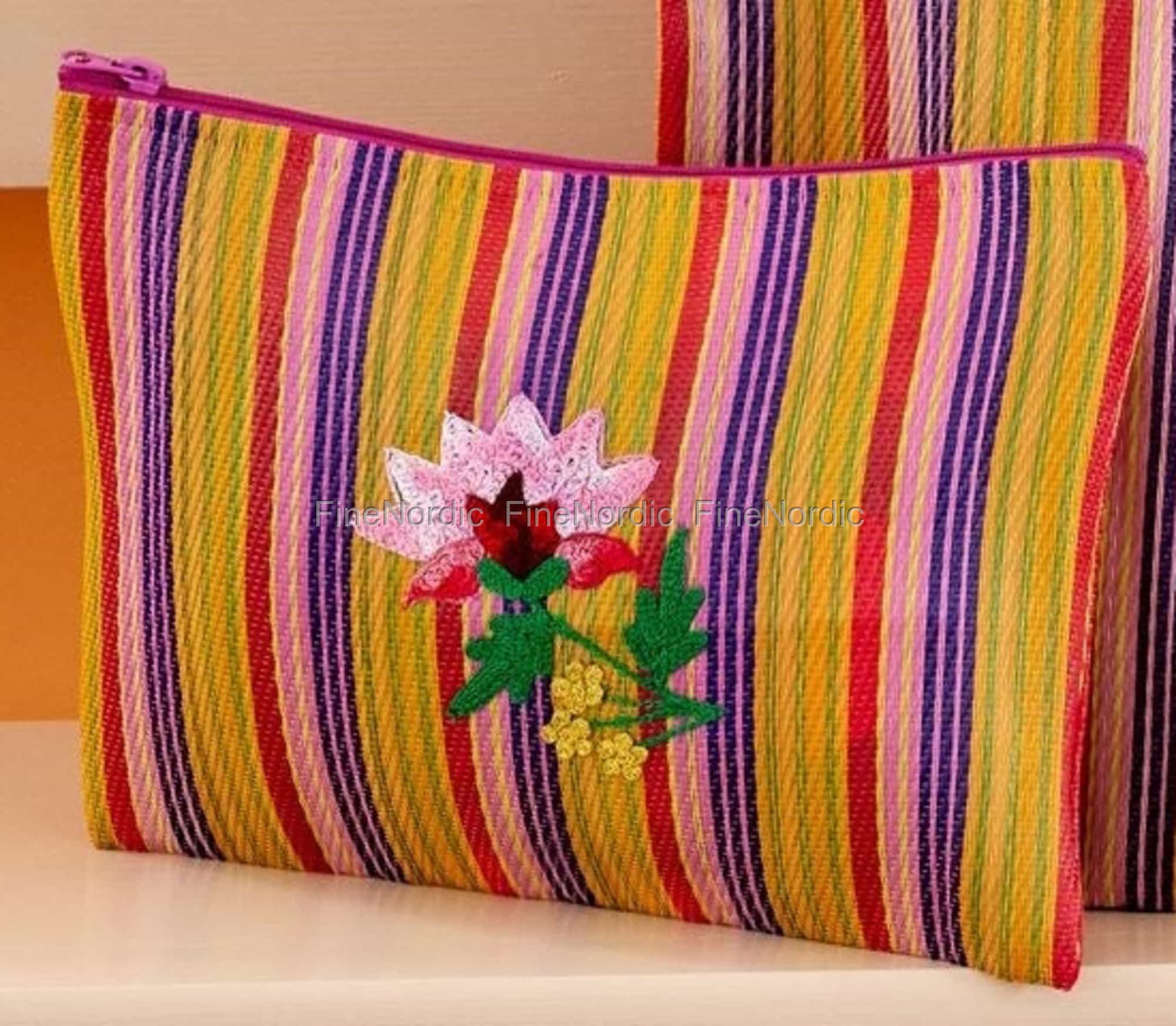 Rice Recycled Plastic Pouch Bag - Flower Print