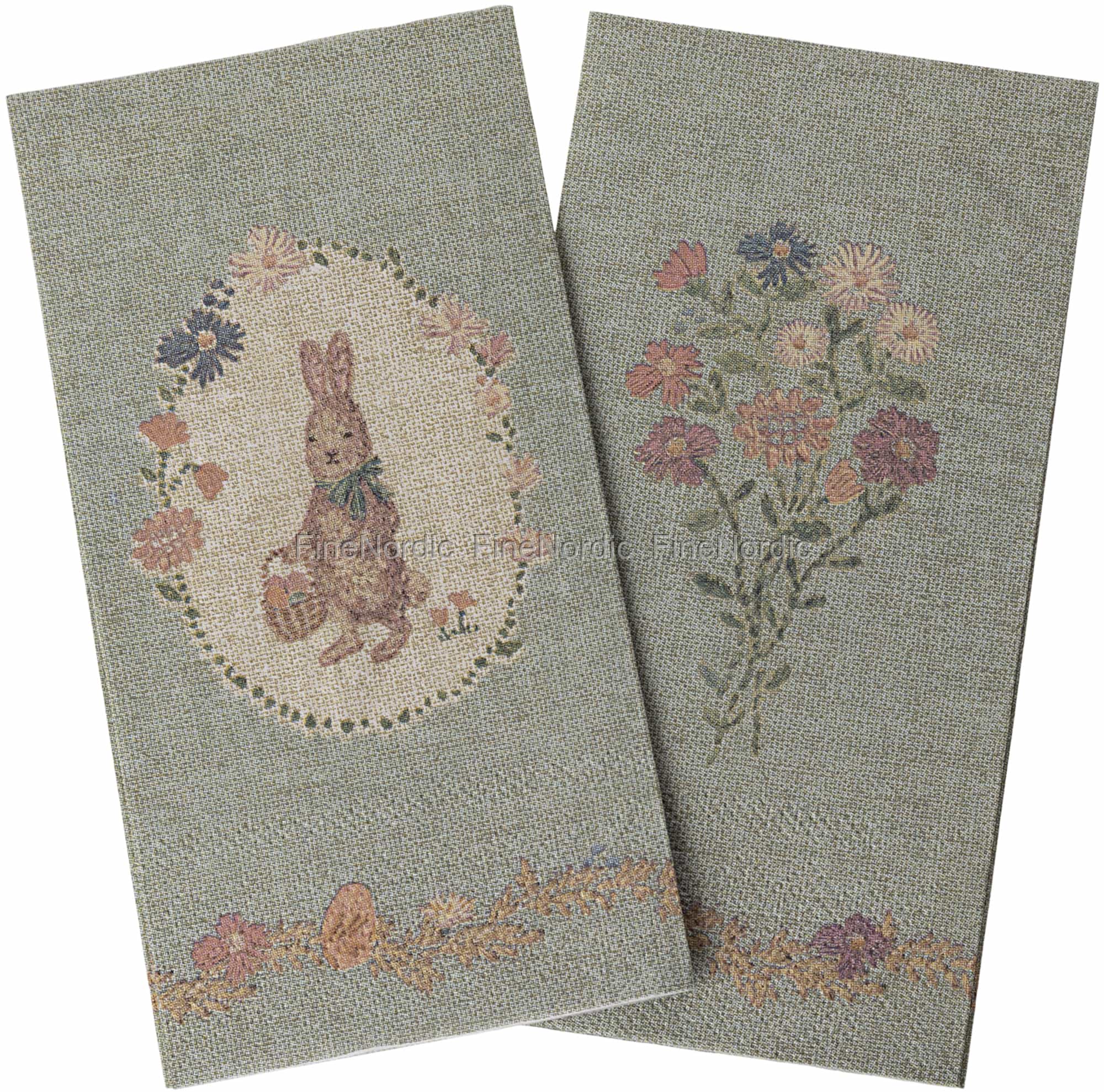 Maileg Paper Napkins Lapin de Pâques - Green/Green 20 pcs