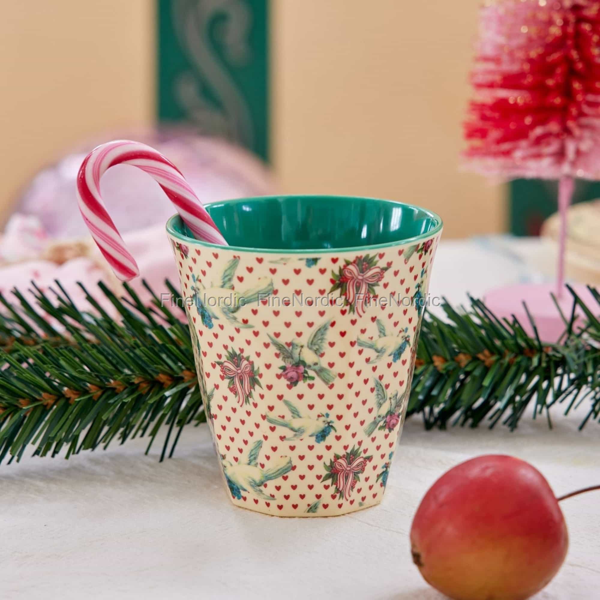 Rice Melamine Cup - "Dove" - Cream - Medium