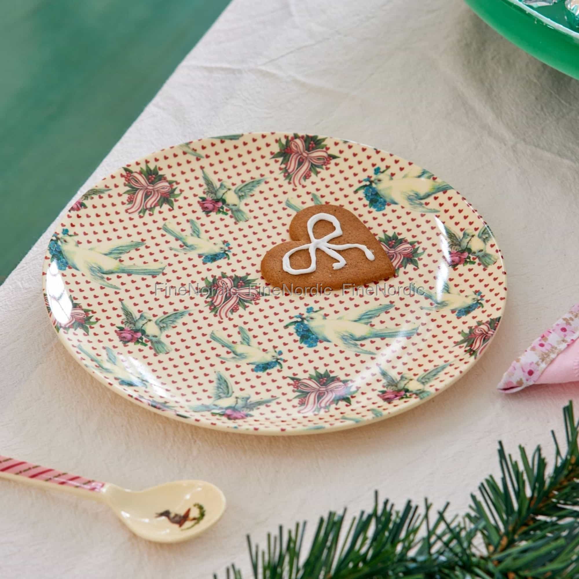 Rice Melamine Plate - "Dove" - Cream