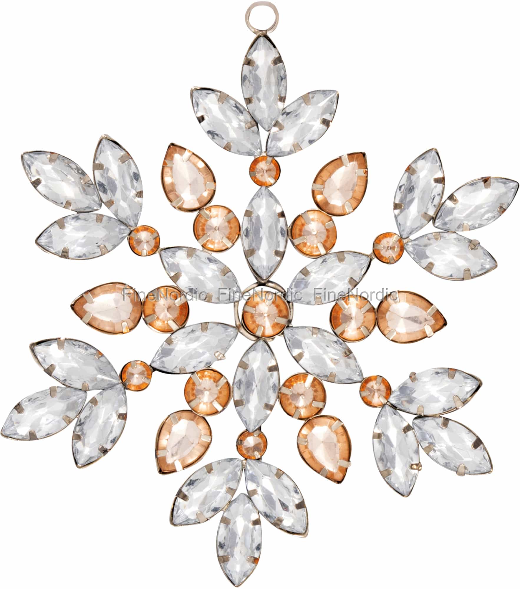 GreenGate Christmas Ornament Snowflake Crystal Pale Pink Large