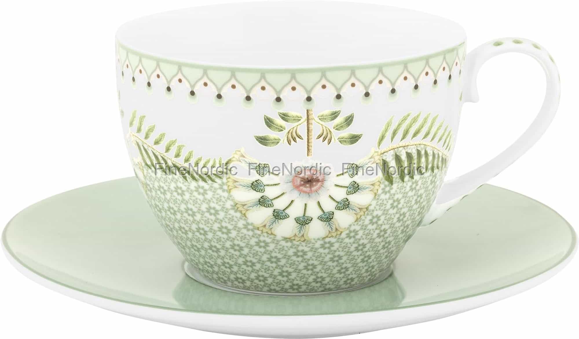 Pip Studio Cup & Saucer Lily & Lotus Tiles Light Green