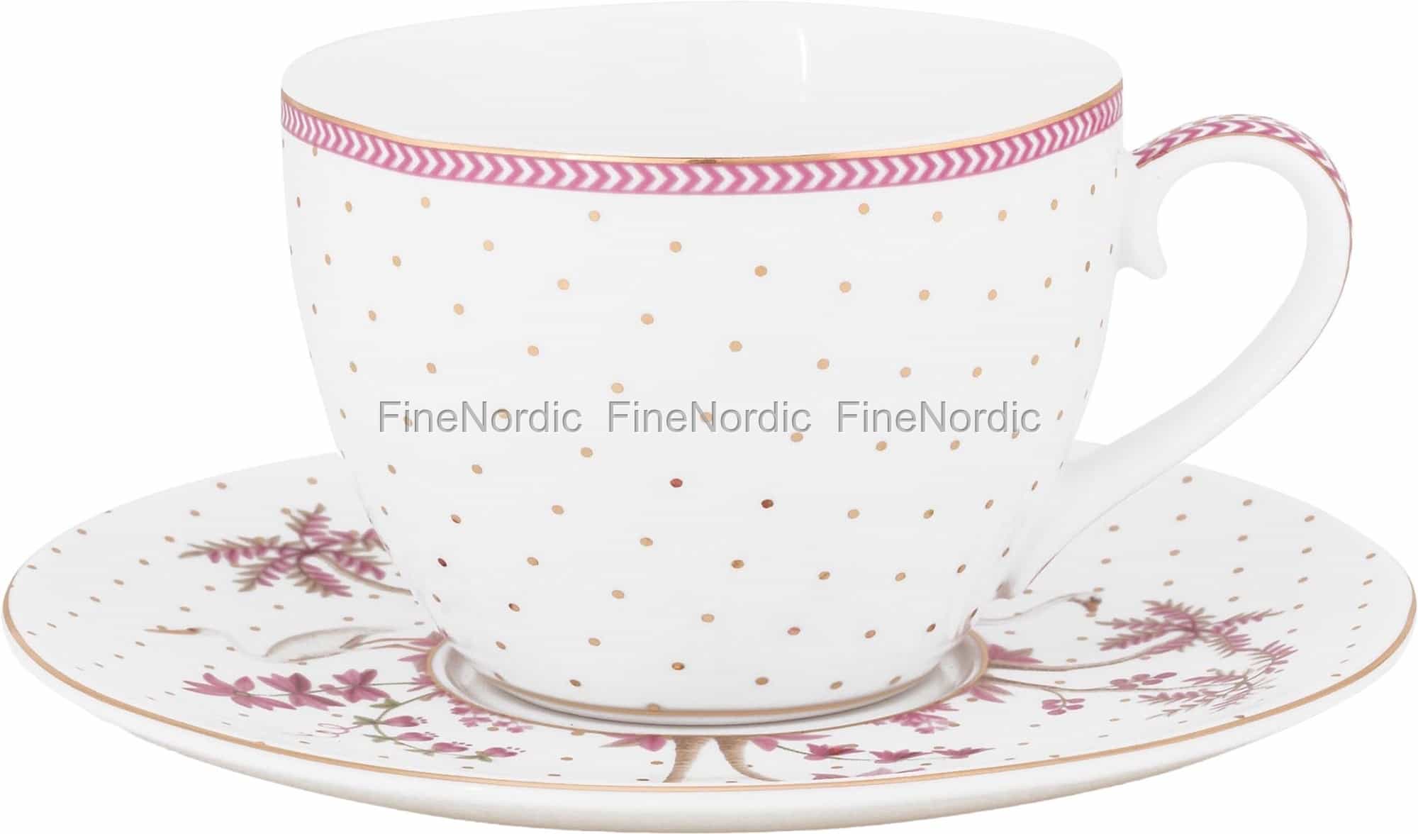 Pip Studio Cup & Saucer Jolie Dots Gold Pink