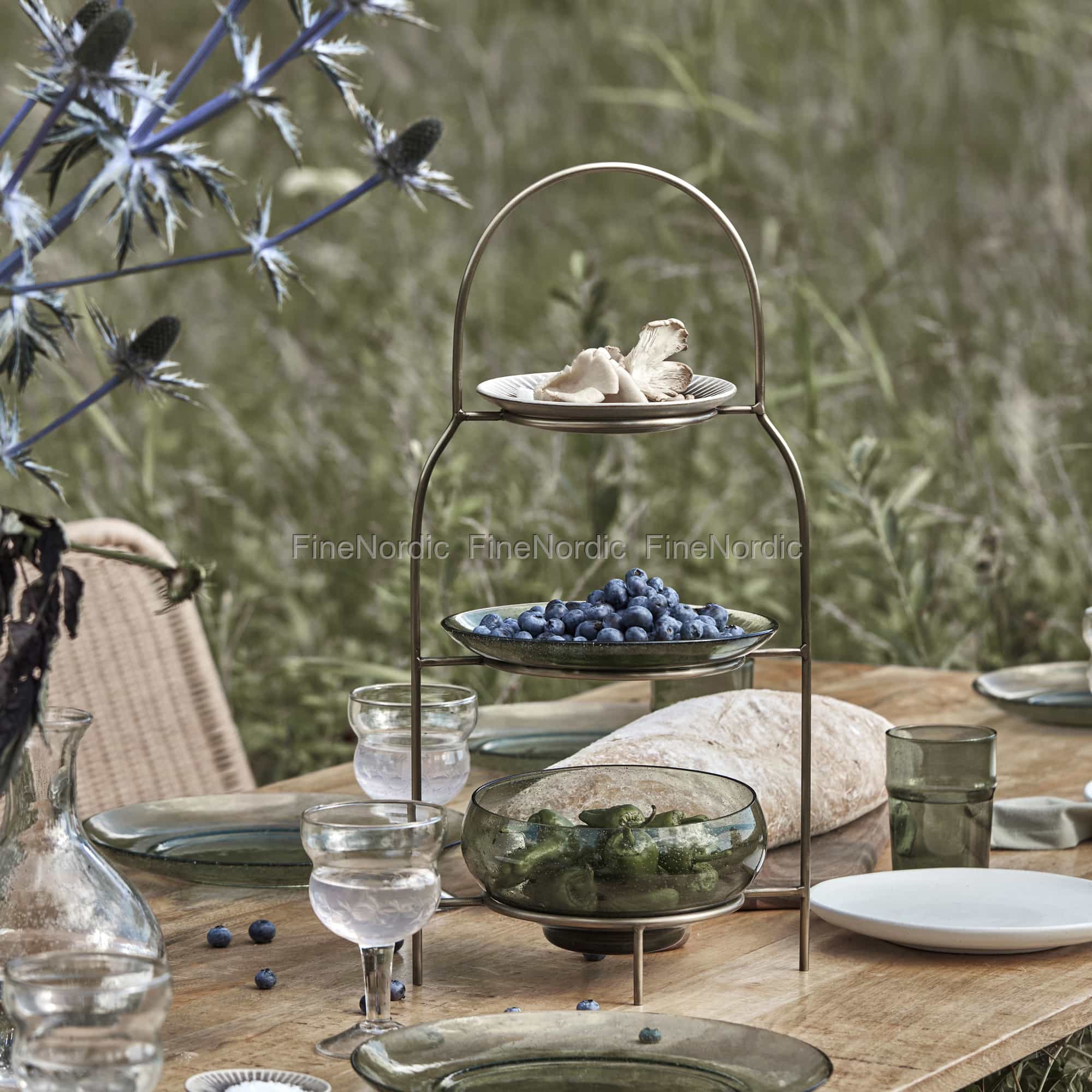 House Doctor Plate Stand HDSana Antique Brass Finish Large