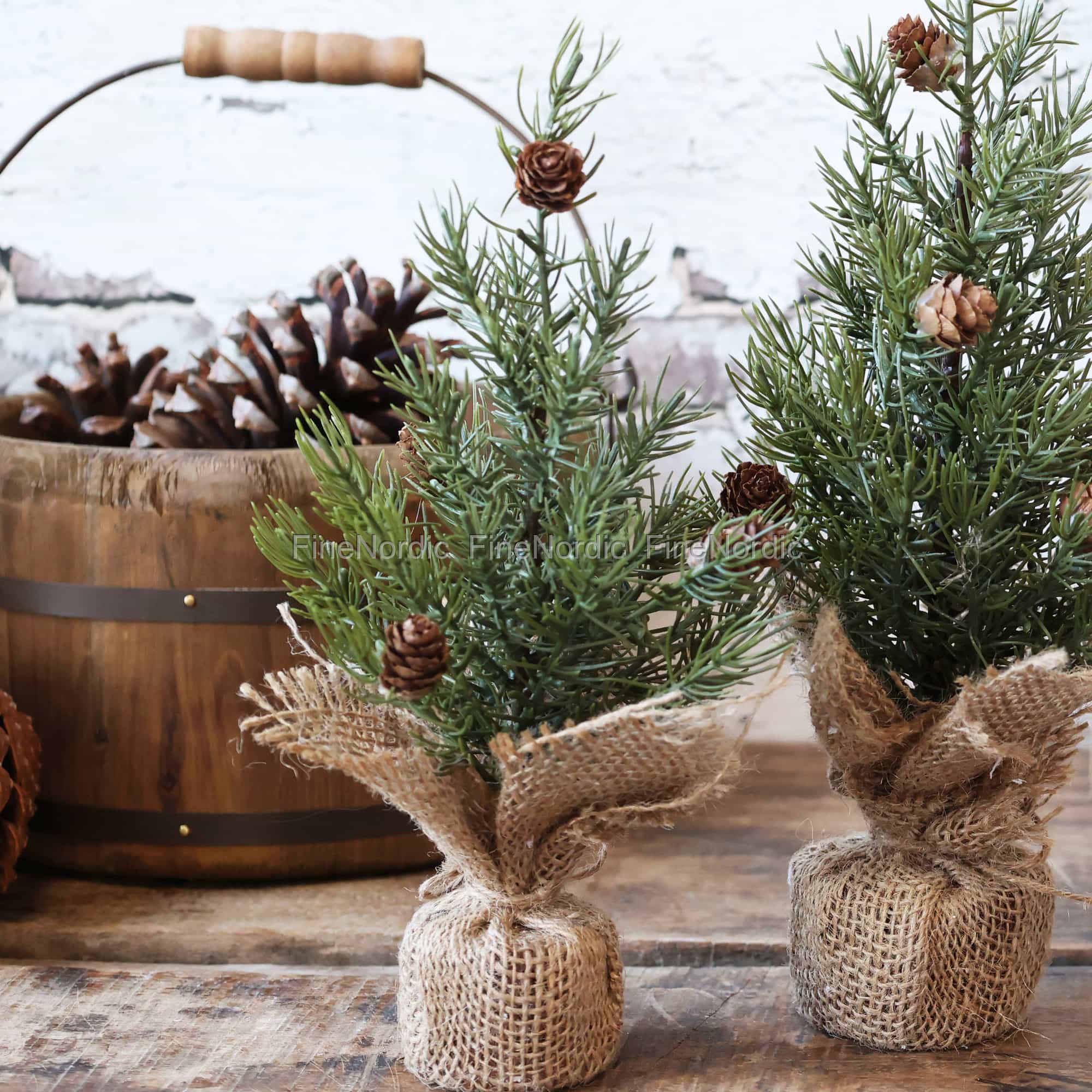 Chic Antique Fleur Pine Tree with Pine Cones H 25 cm