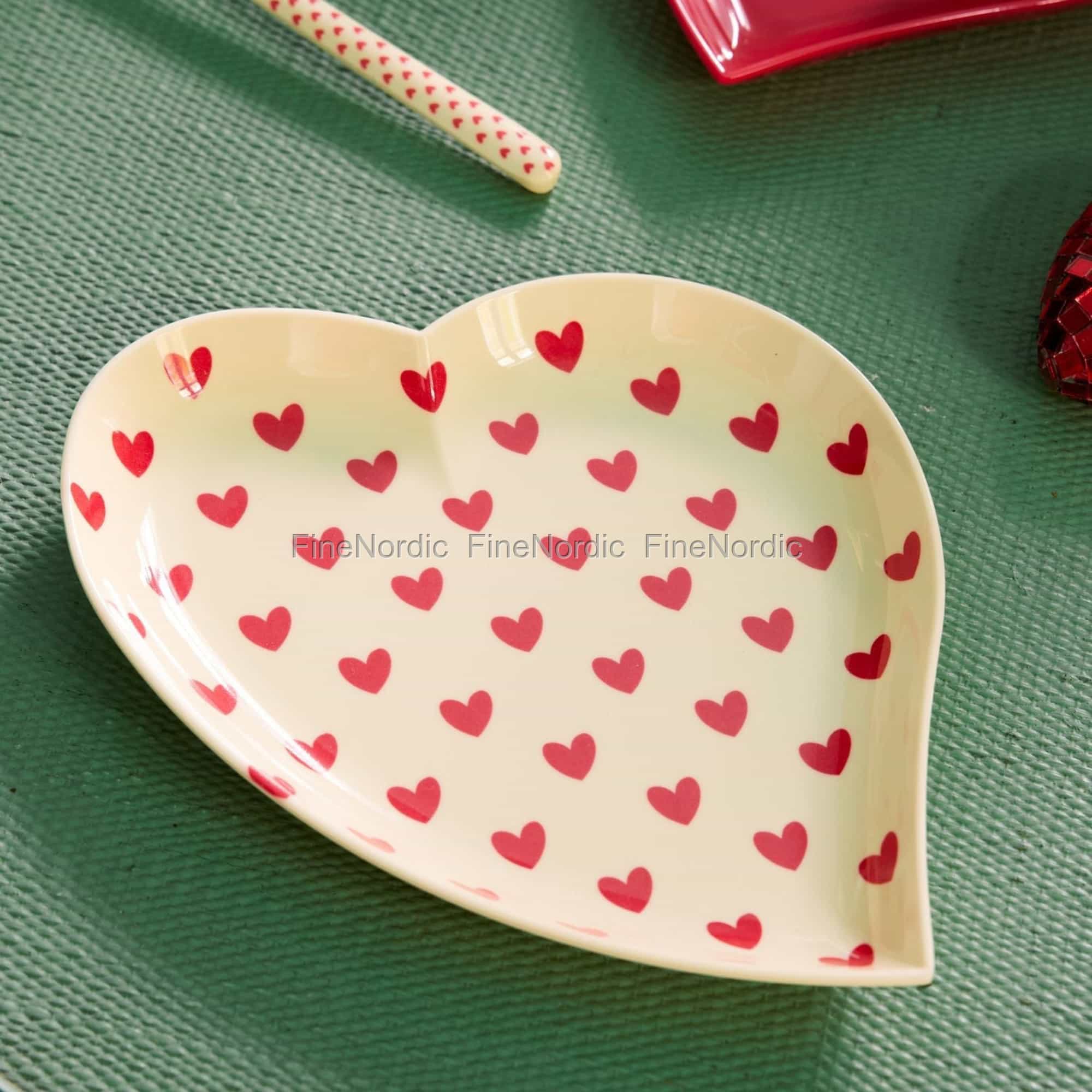 Rice Melamine Heart Plate - "Darling Hearts"