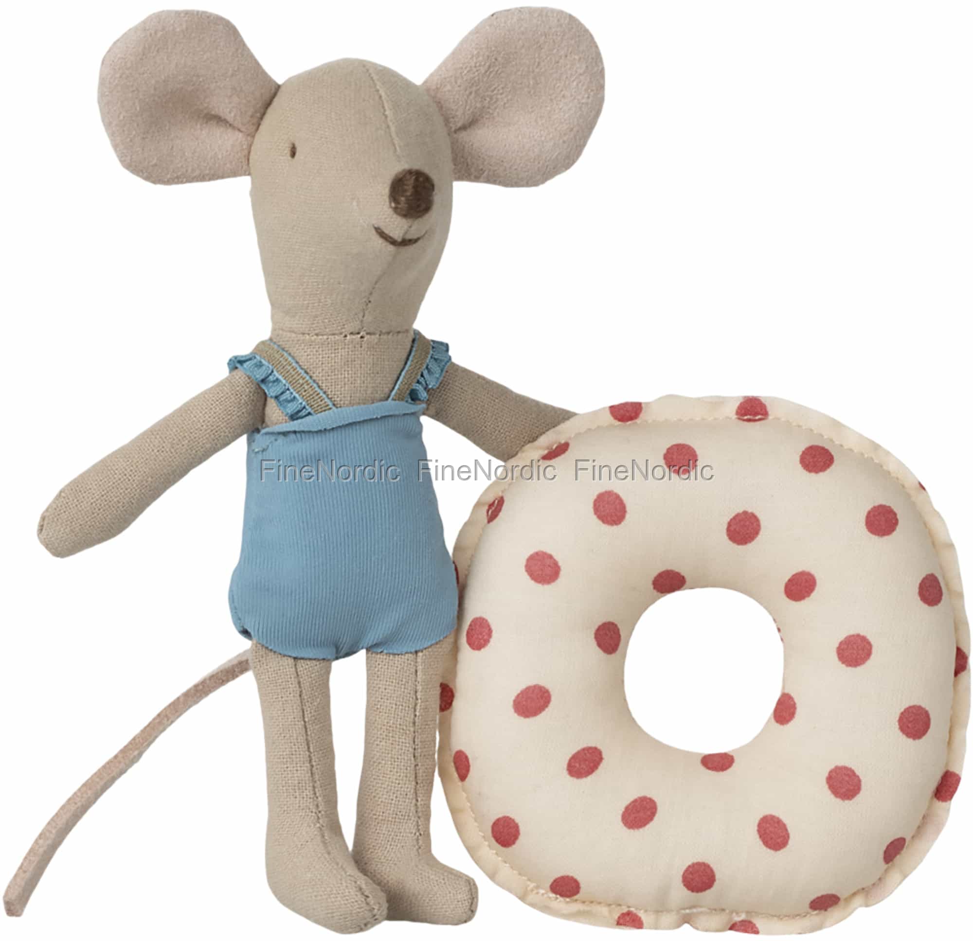 Maileg Beach Mouse with Float - Little Sister - Red Dot