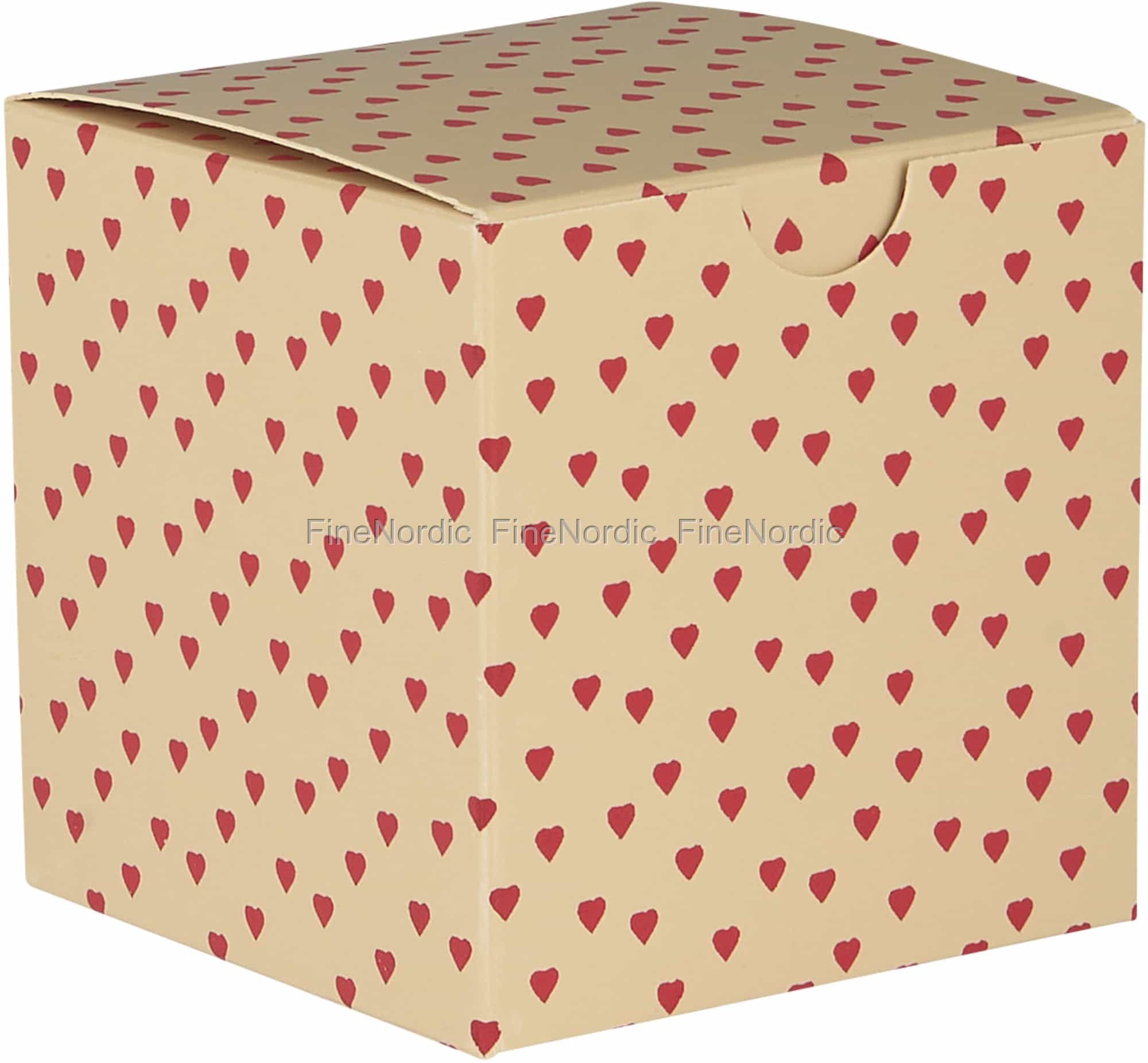 Foldable Box - Small - with Red Hearts | Ib Laursen