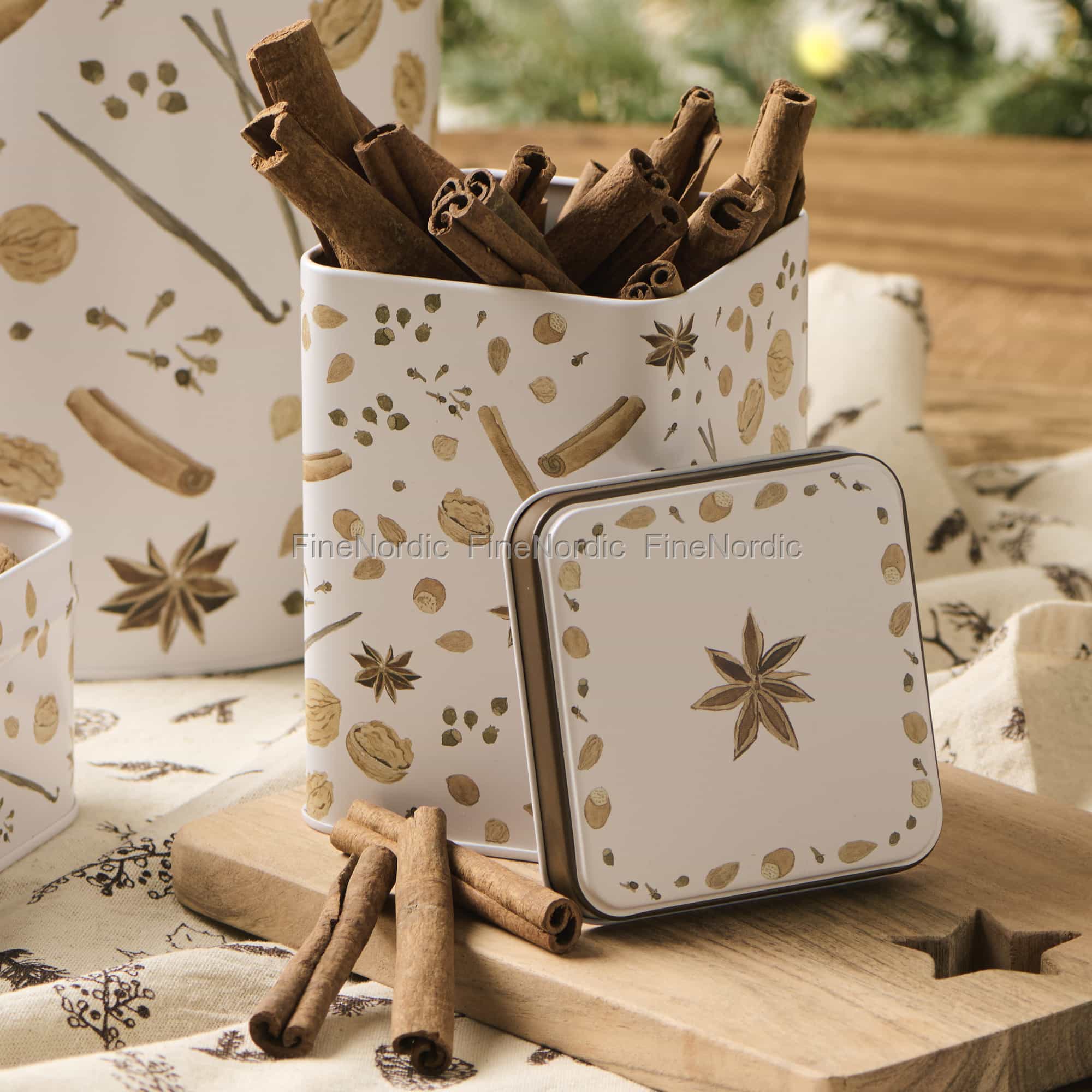 Square Christmas Spice Tin | Festive Kitchen Storage | Ib Laursen