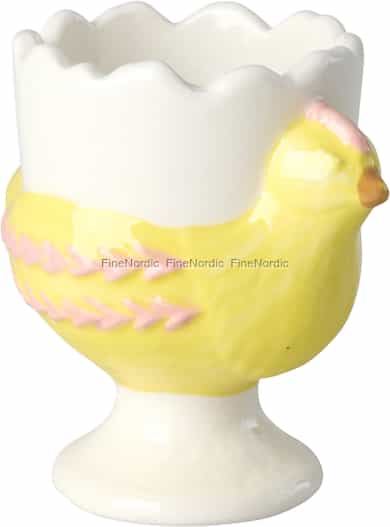 Rice Ceramic Egg Cup - Hen Shape - Yellow